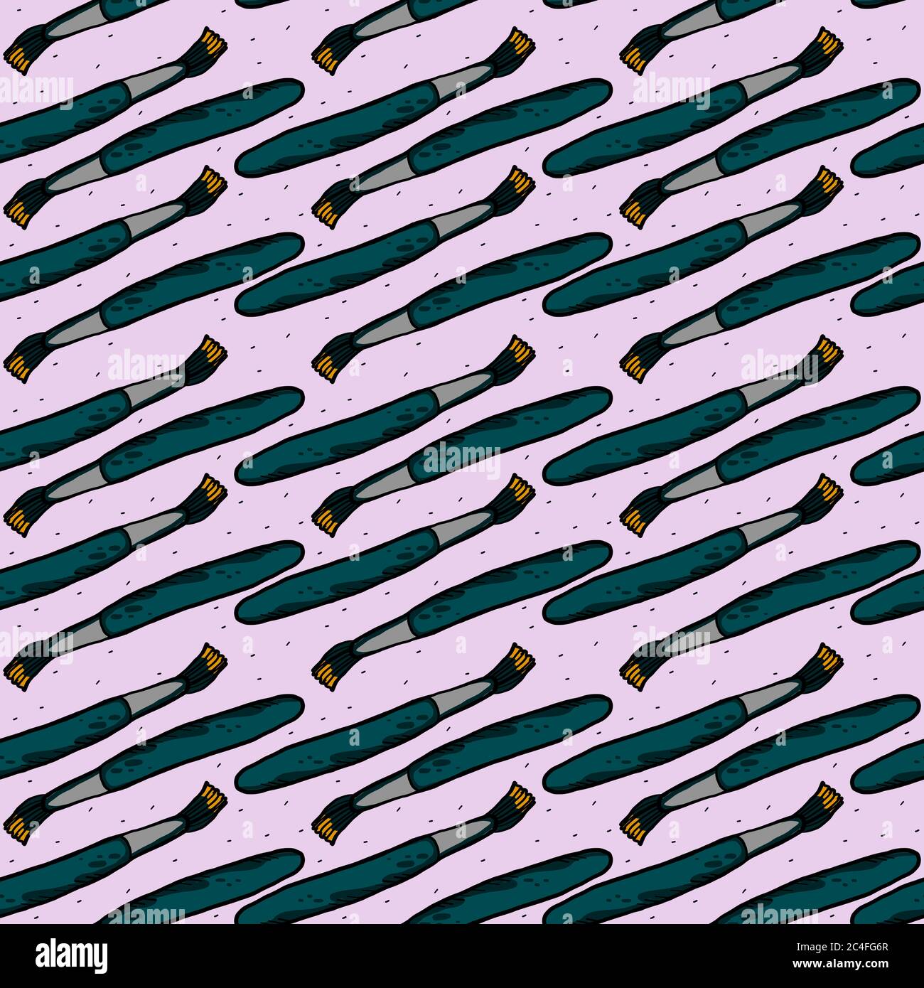 Brushes pattern, seamless pattern on purple background Stock Vector ...