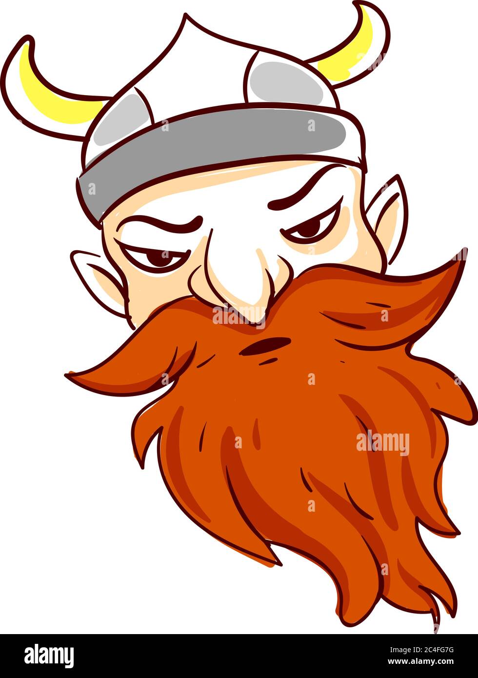 Angry head viking, illustration, vector on white background Stock ...