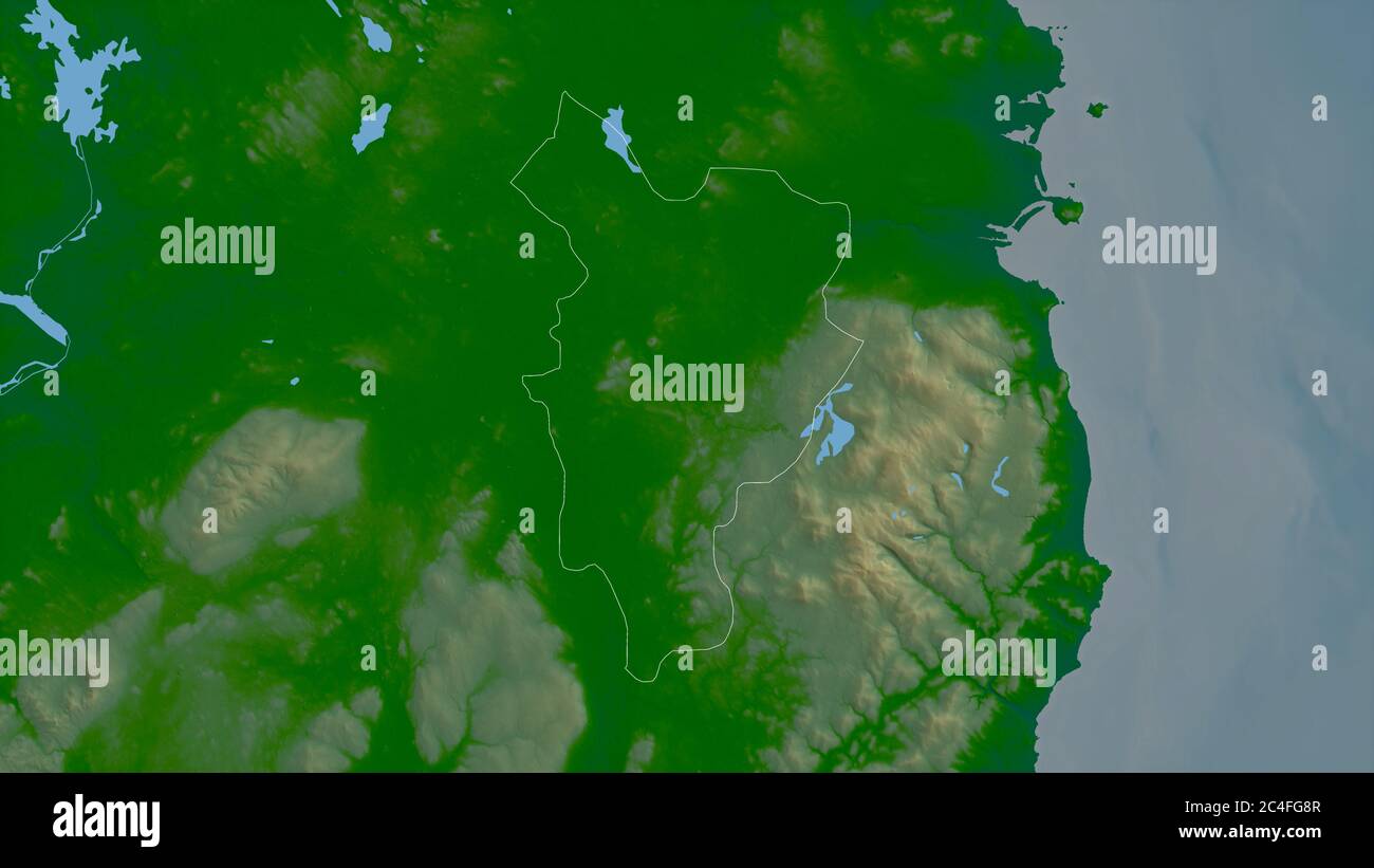 Kildare, county of Ireland. Colored shader data with lakes and rivers ...