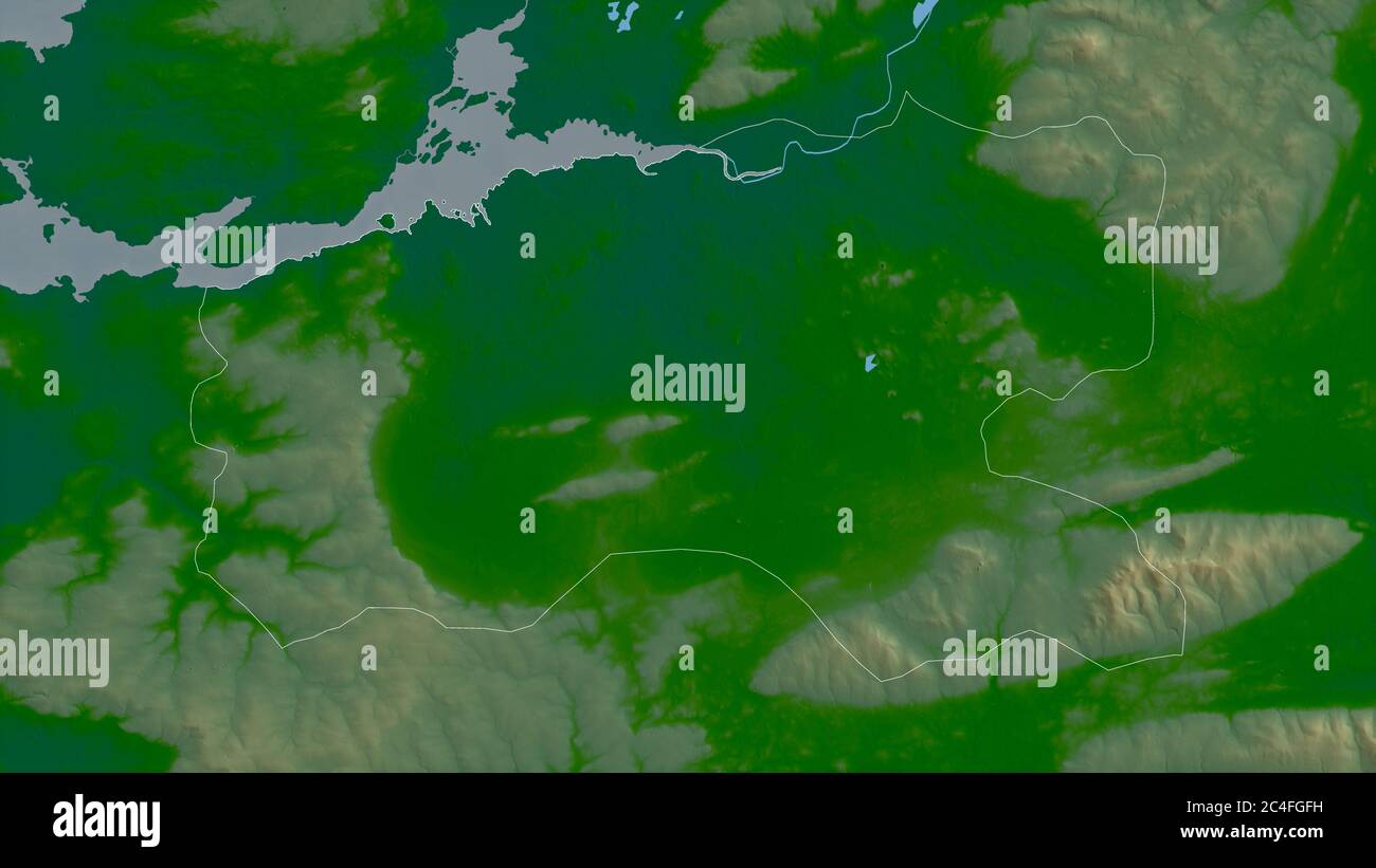 Limerick, county of Ireland. Colored shader data with lakes and rivers ...