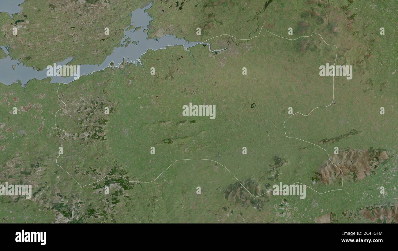 Limerick, county of Ireland. Satellite imagery. Shape outlined against ...
