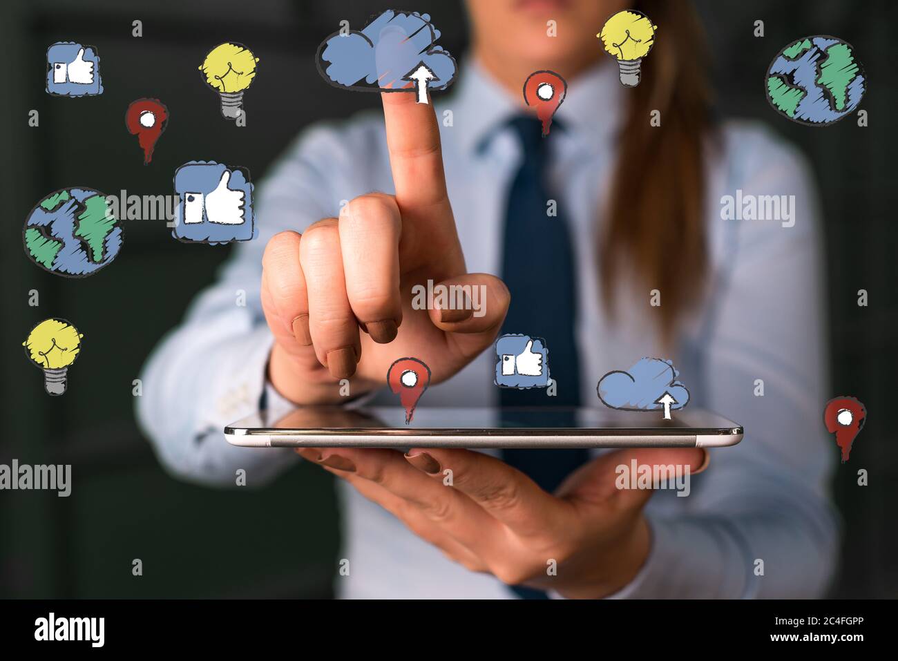 Free Sketch Of Digital Technology Information With Infographic Element ...