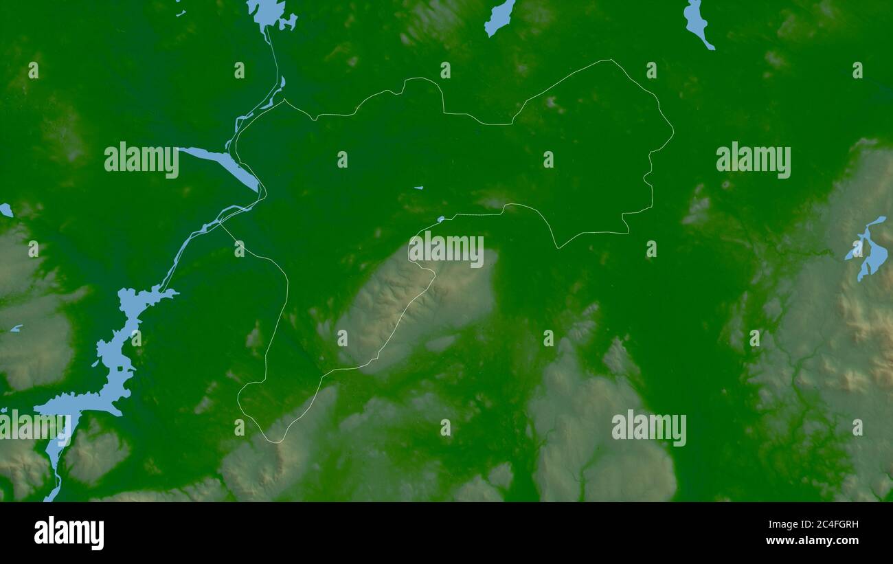 Offaly, county of Ireland. Colored shader data with lakes and rivers ...