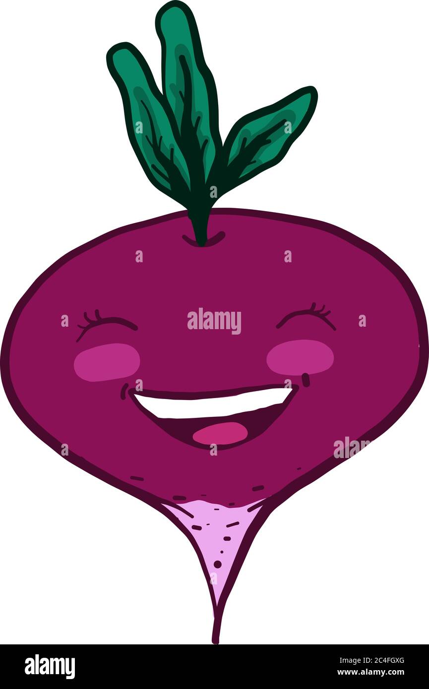 Happy smile radish, illustration, vector on white background Stock ...