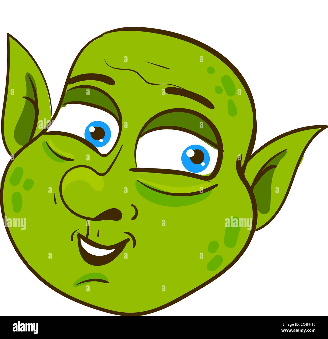 Smiling head troll, illustration, vector on white background Stock ...