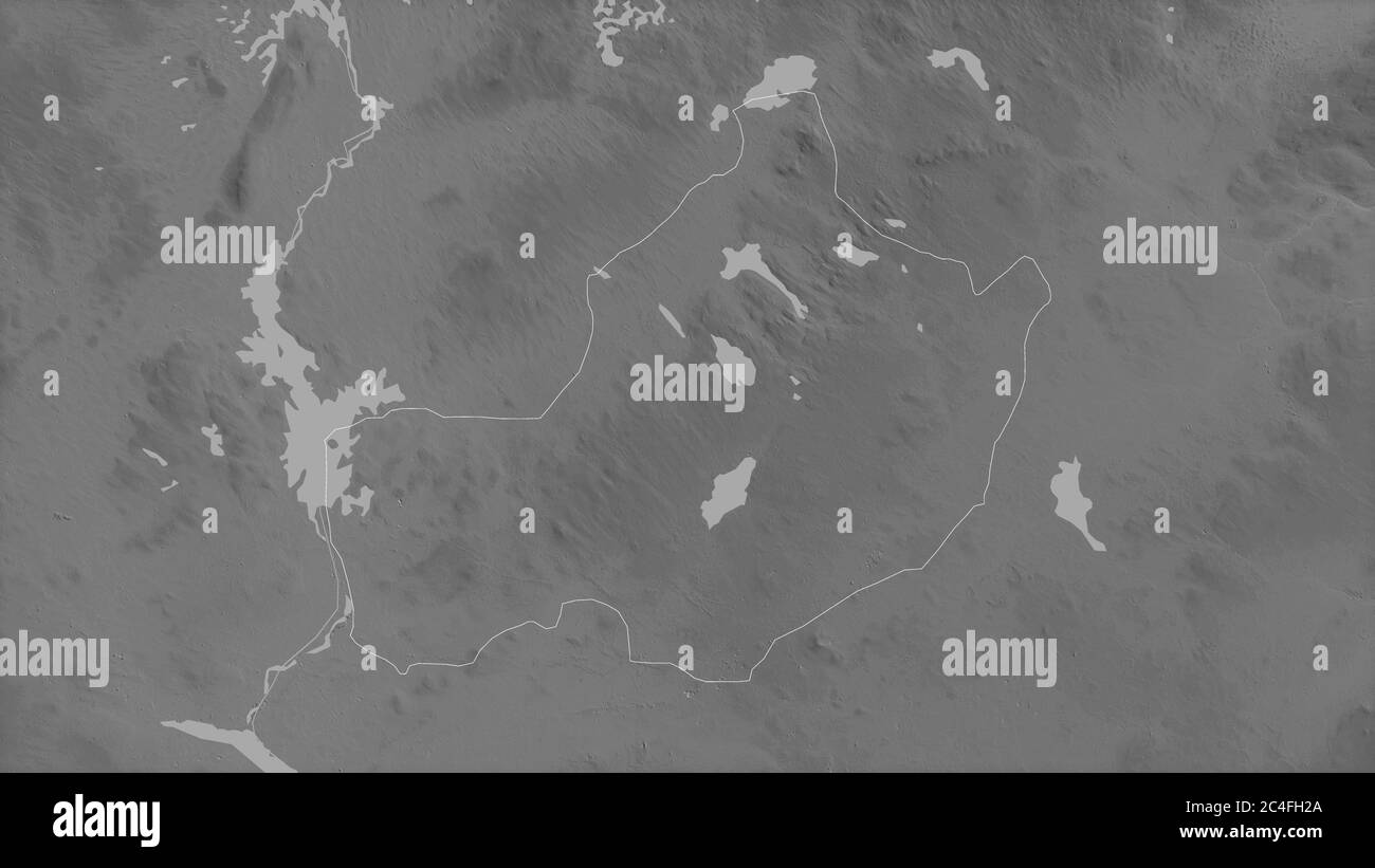 Westmeath, county of Ireland. Grayscaled map with lakes and rivers ...