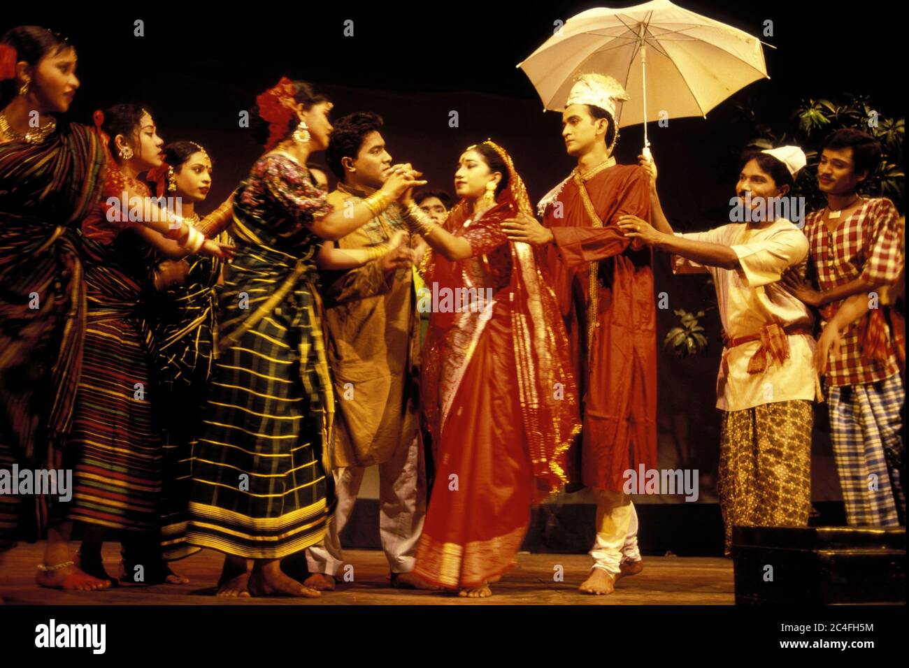 Drama through dance named "Gunai Bibi" performs on stage. Dhaka ...