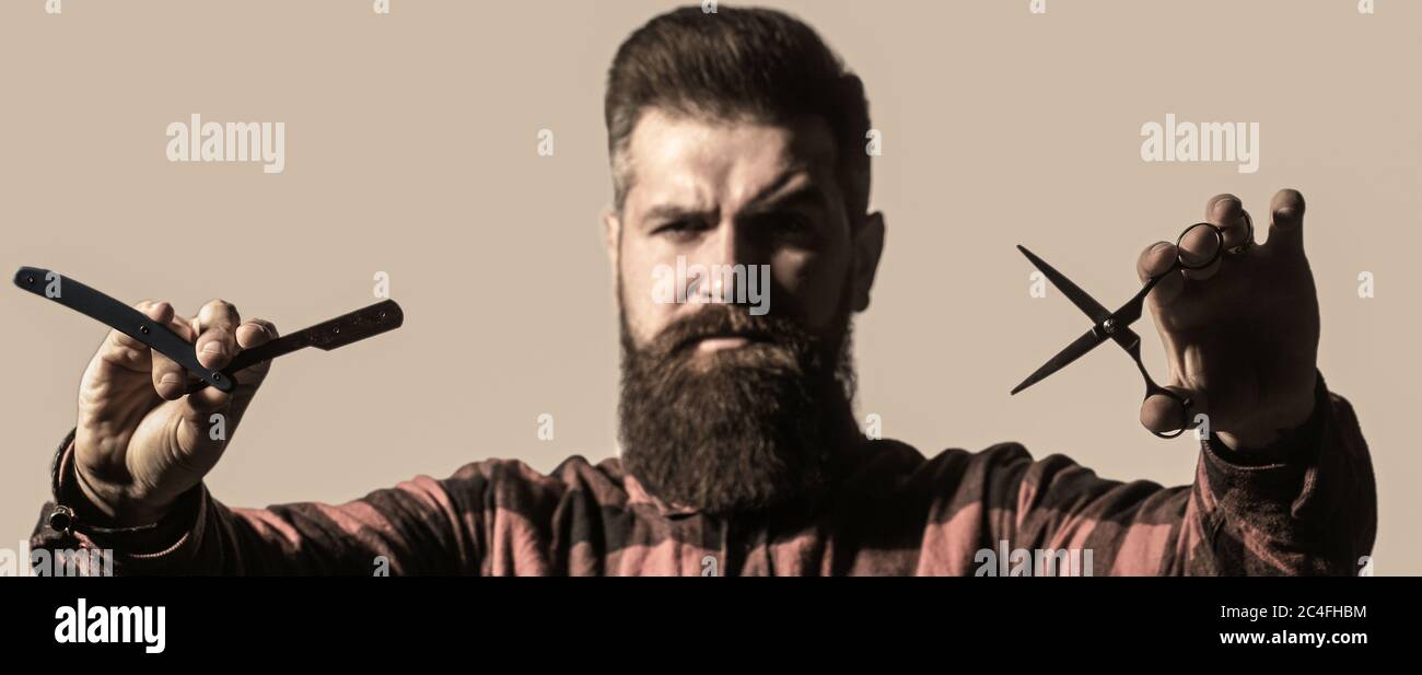 Bearded man, bearded male. Portrait of stylish man beard. Barber ...