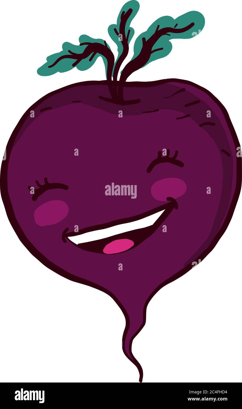 Smiling beet, illustration, vector on white background Stock Vector ...