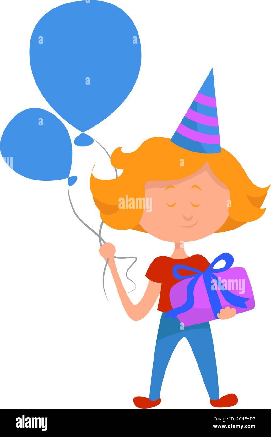Happy birthday party girl Cut Out Stock Images & Pictures - Alamy