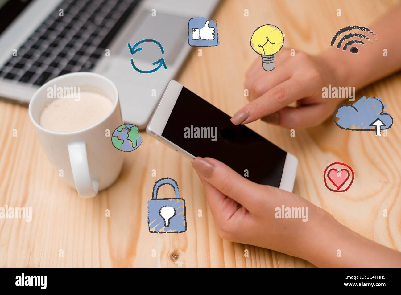 Free Sketch Of Digital Technology Information With Infographic Element ...