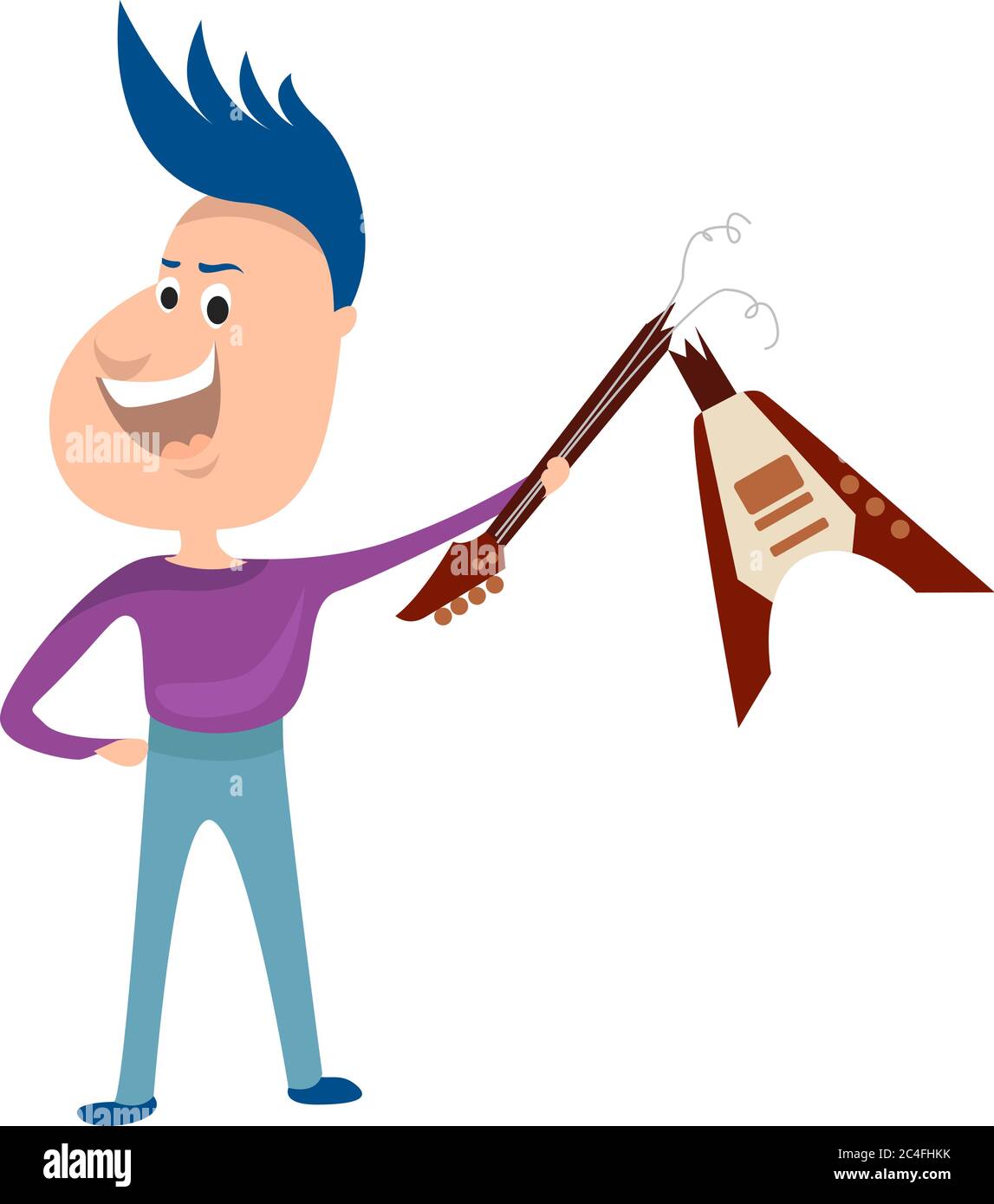 Broken guitar cartoon hi-res stock photography and images - Alamy