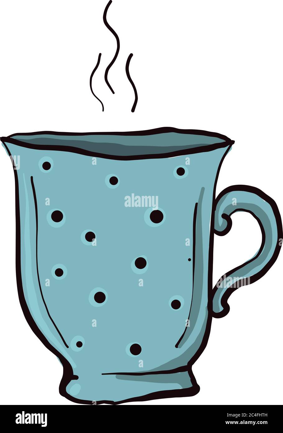 Blue tea cup, illustration, vector on white background Stock Vector ...