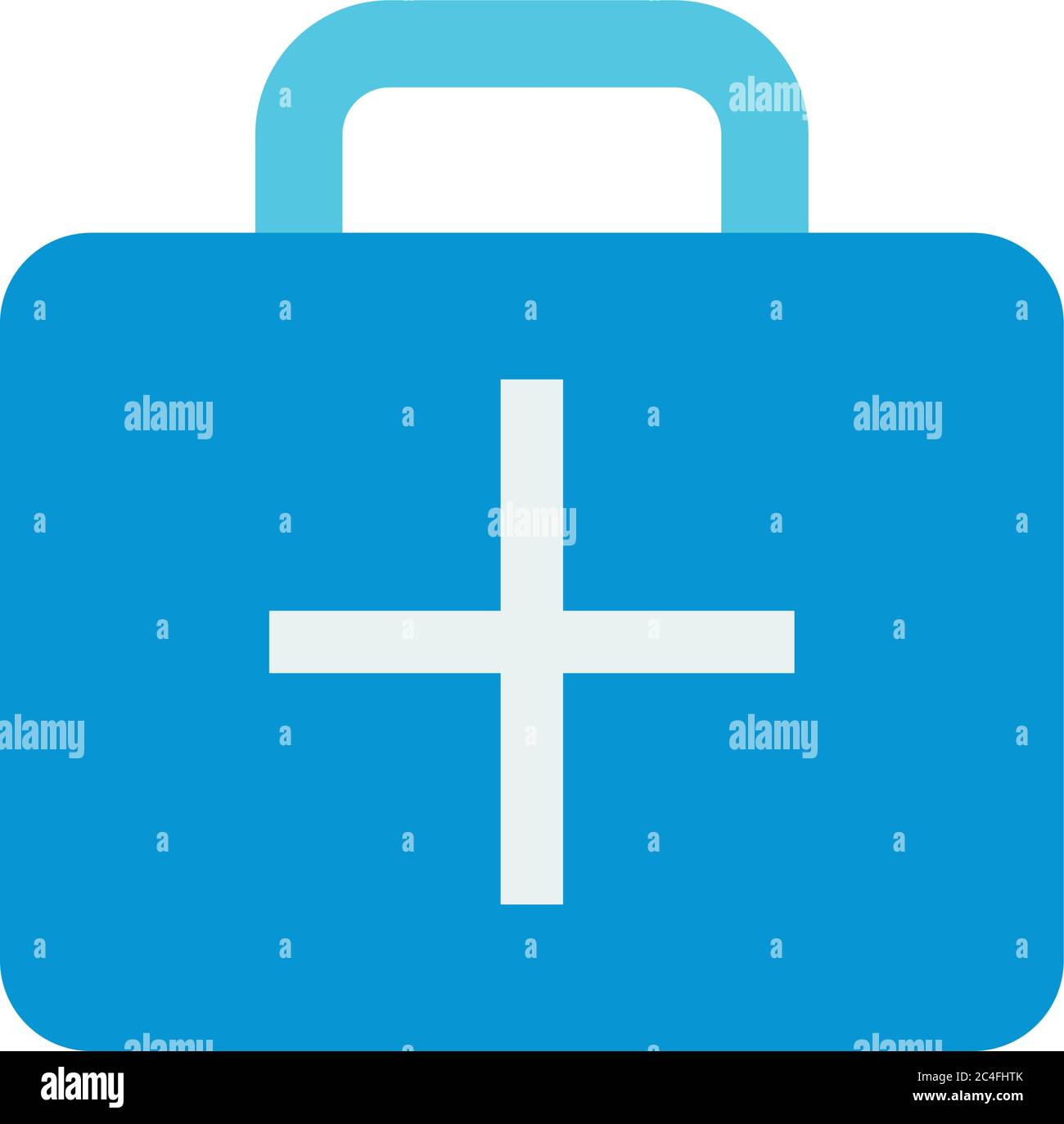 first aid kit icon over white background, flat style, vector ...