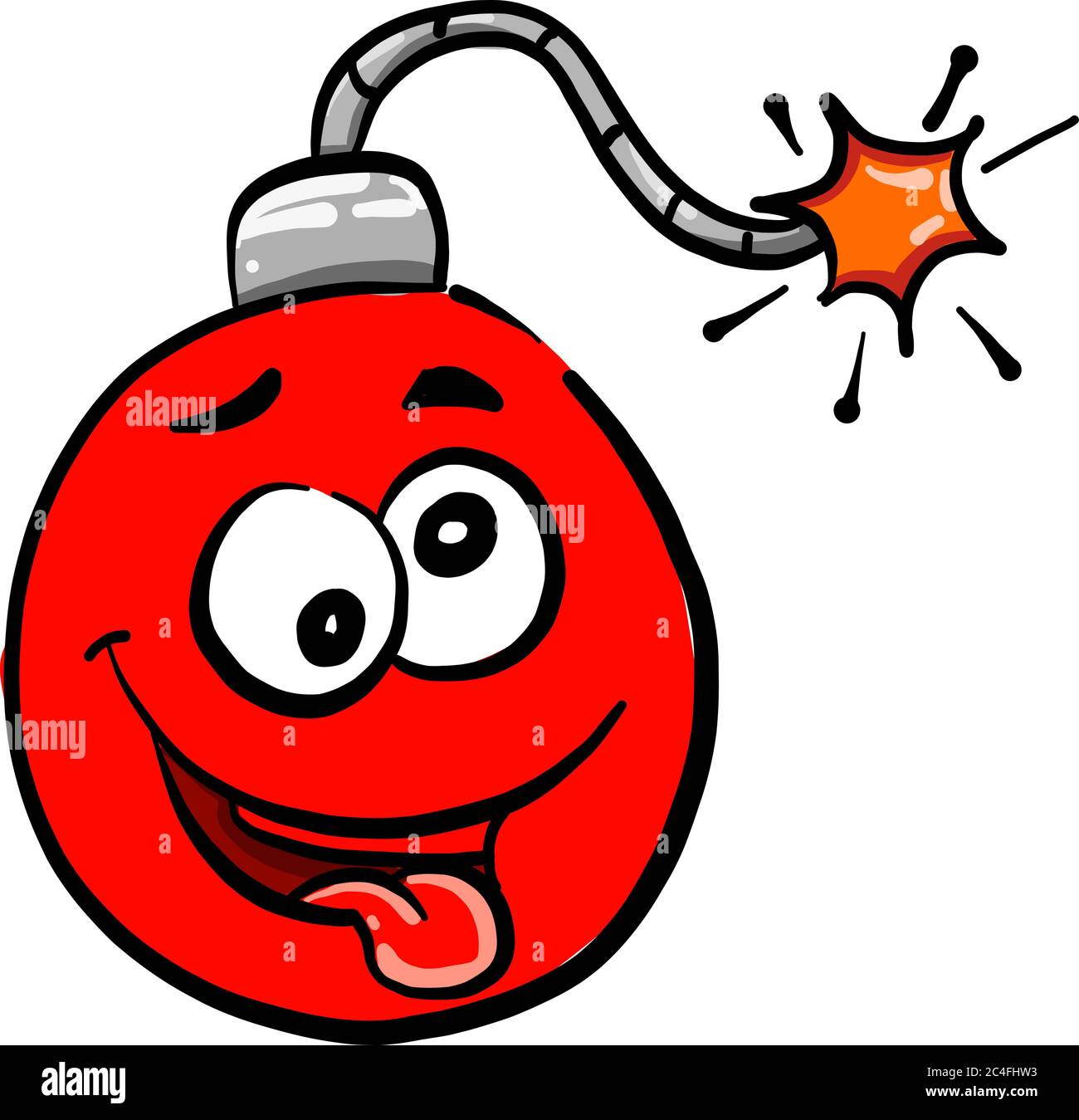 Bomb with eyes, illustration, vector on white background Stock Vector ...
