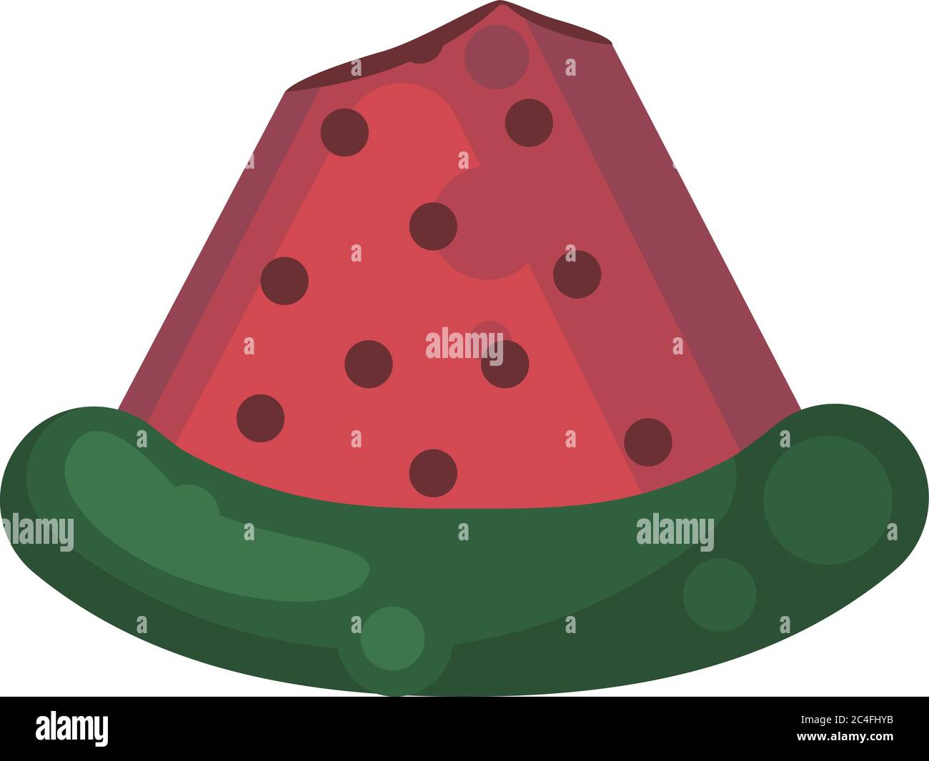 Bitten watermelon, illustration, vector on white background Stock ...