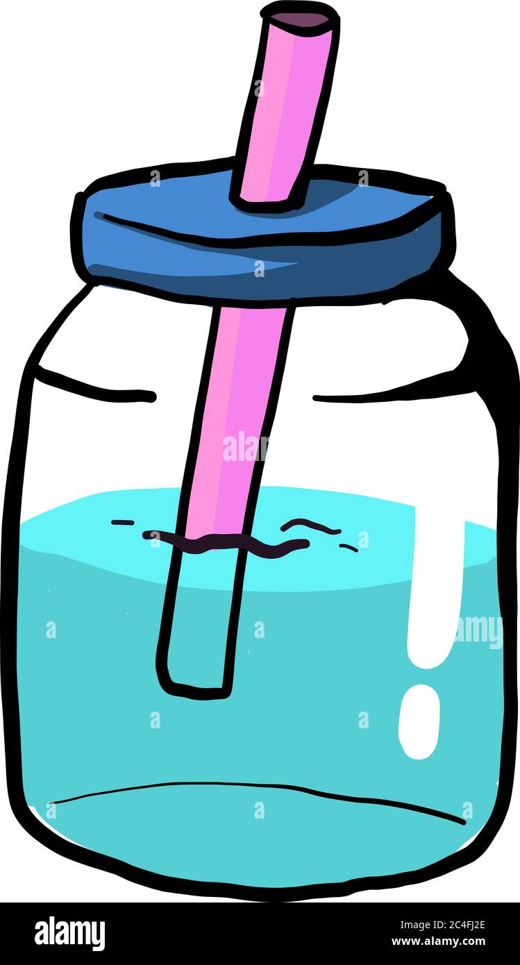 Water in jar, illustration, vector on white background Stock Vector ...
