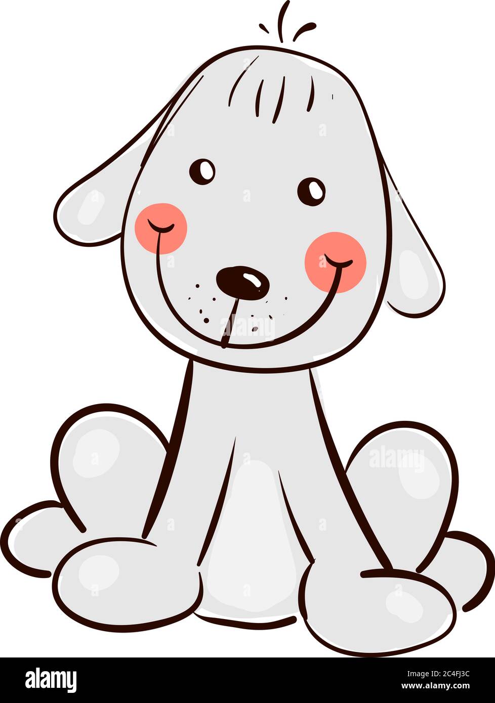 Happy dog on white Stock Vector Images - Alamy