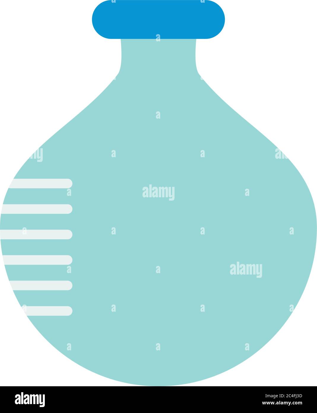 chemical round flask icon over white background, flat style, vector ...