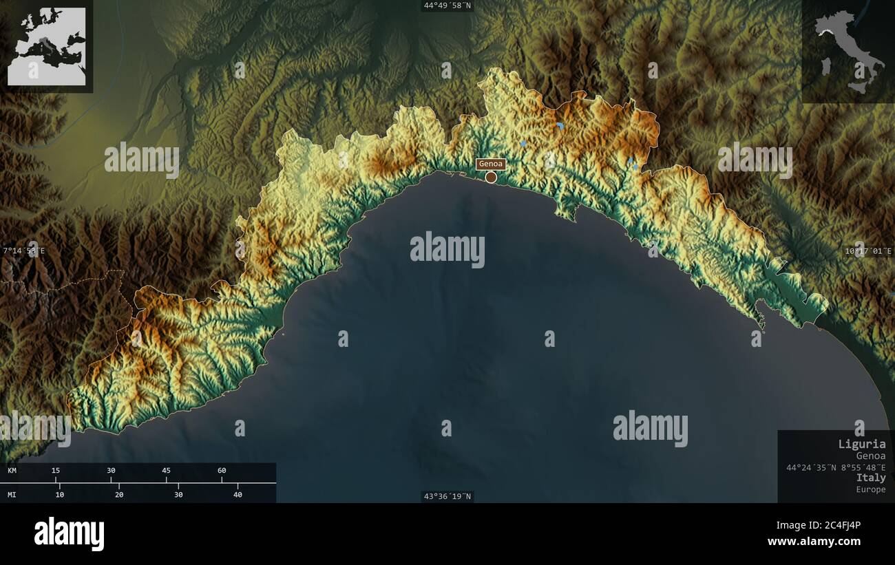 Ligurien map hi-res stock photography and images - Alamy