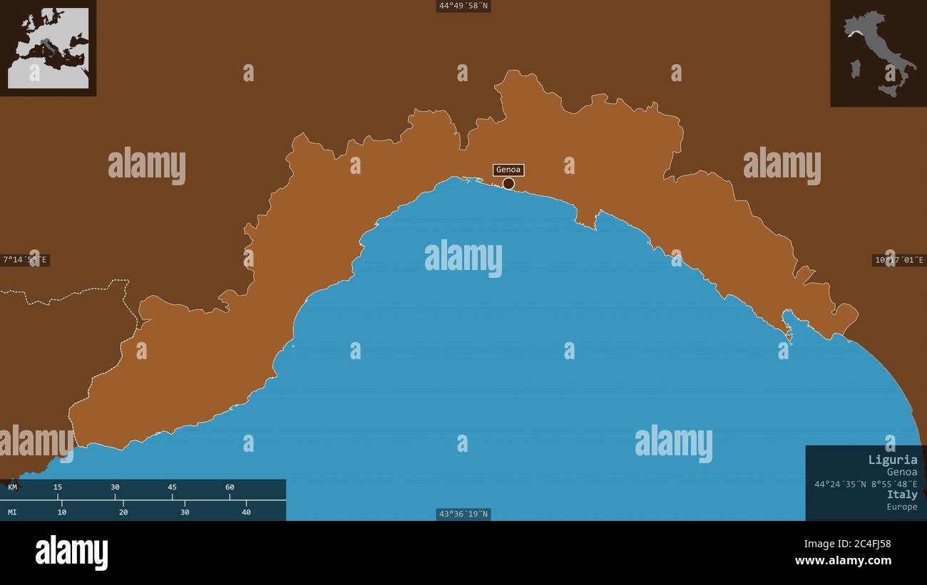 Ligurien map hi-res stock photography and images - Alamy