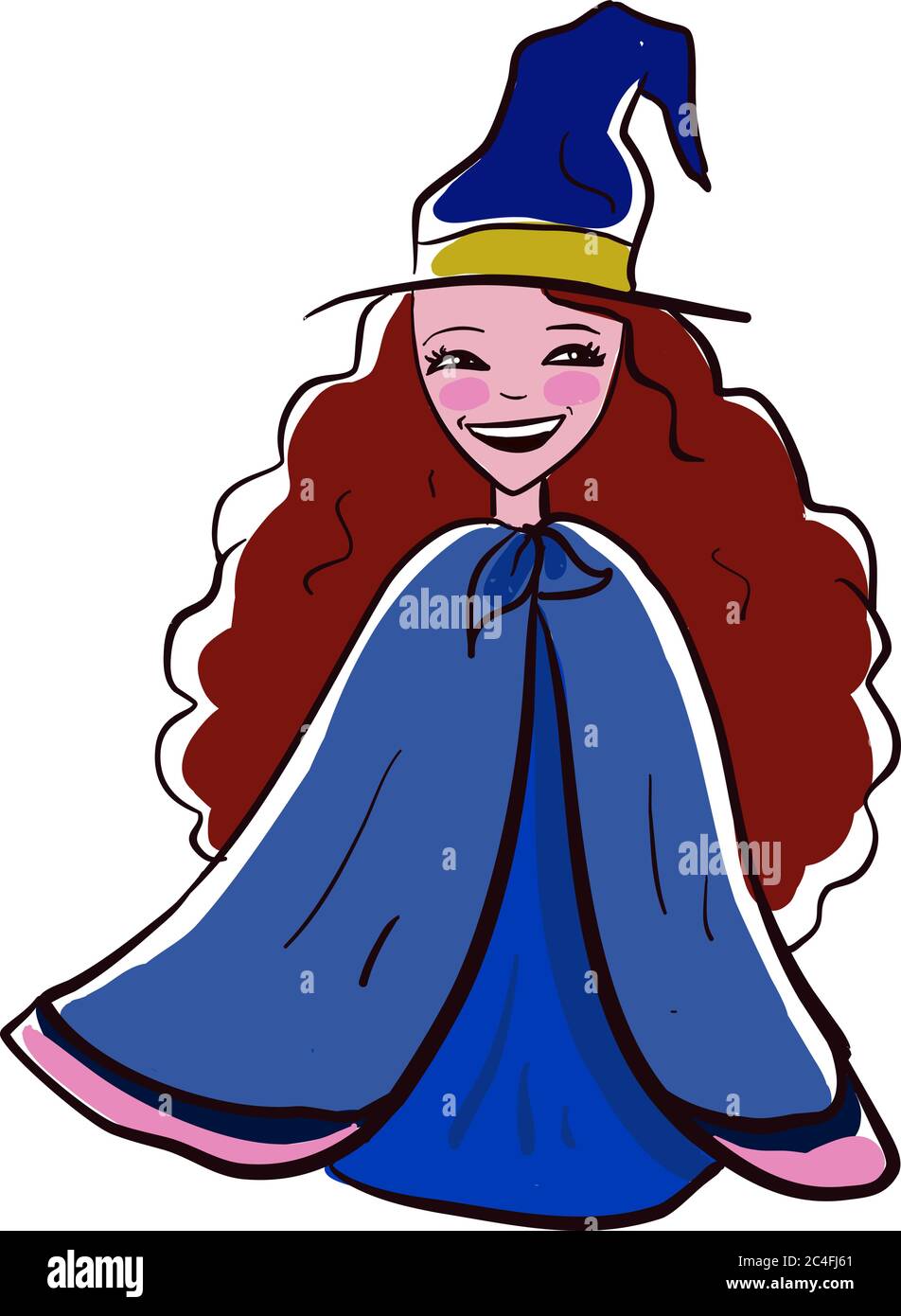 Big smile witch, illustration, vector on white background Stock Vector ...