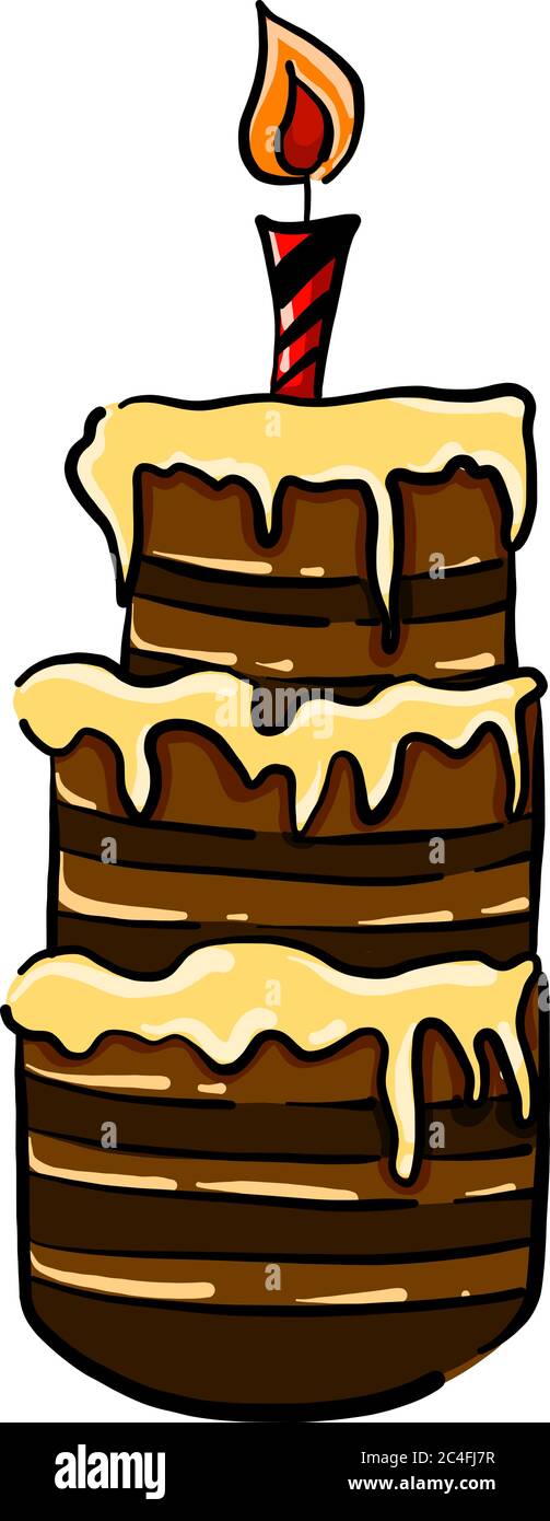 Big cake, illustration, vector on white background Stock Vector Image ...