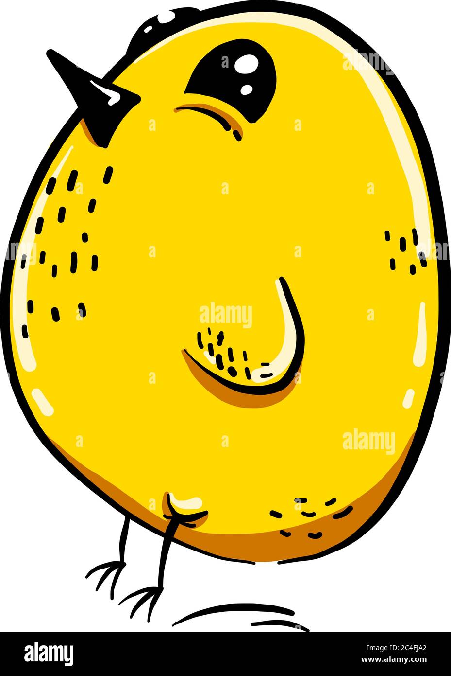 Yellow chicken, illustration, vector on white background Stock Vector ...