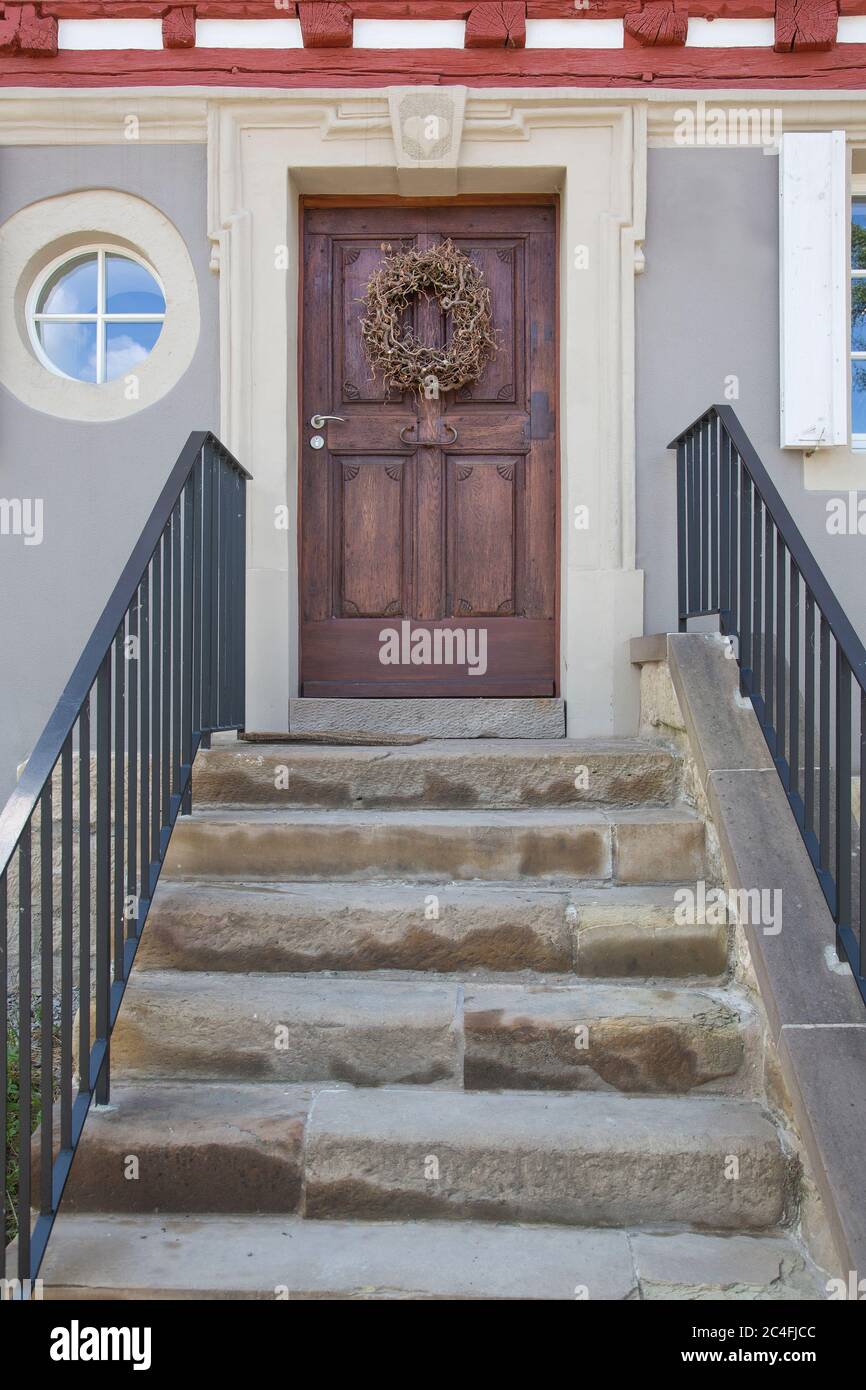 Old massive house front with an old entrance hi-res stock photography ...