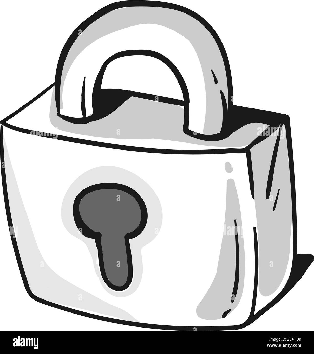 Cartoon lock, illustration, vector on white background Stock Vector ...