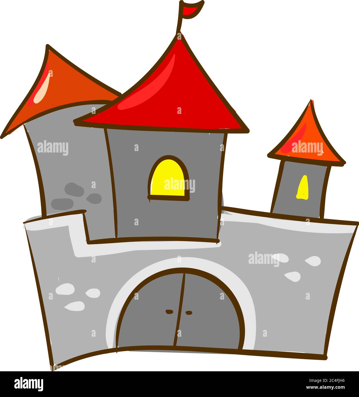Big castle, illustration, vector on white background Stock Vector Image ...