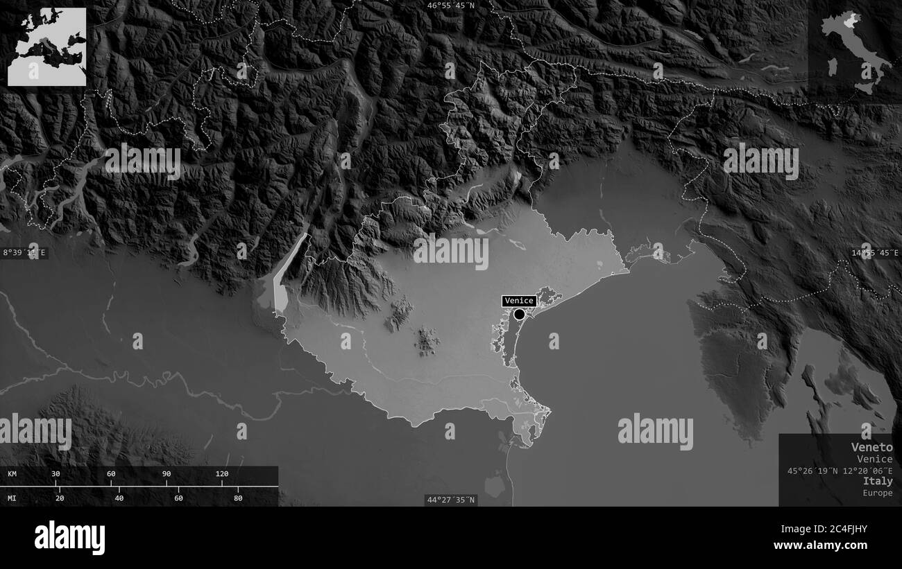 Map of veneto Black and White Stock Photos & Images - Alamy