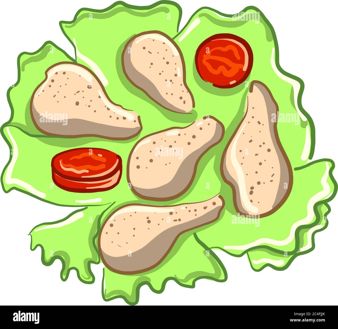 Chicken meat, illustration, vector on white background Stock Vector ...