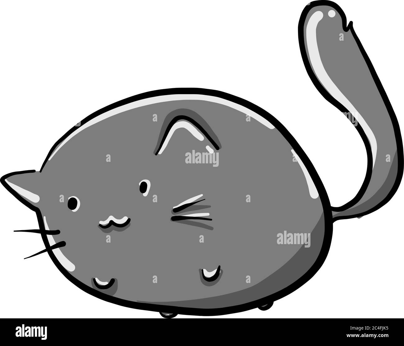 Fat cat, illustration, vector on white background Stock Vector Image ...