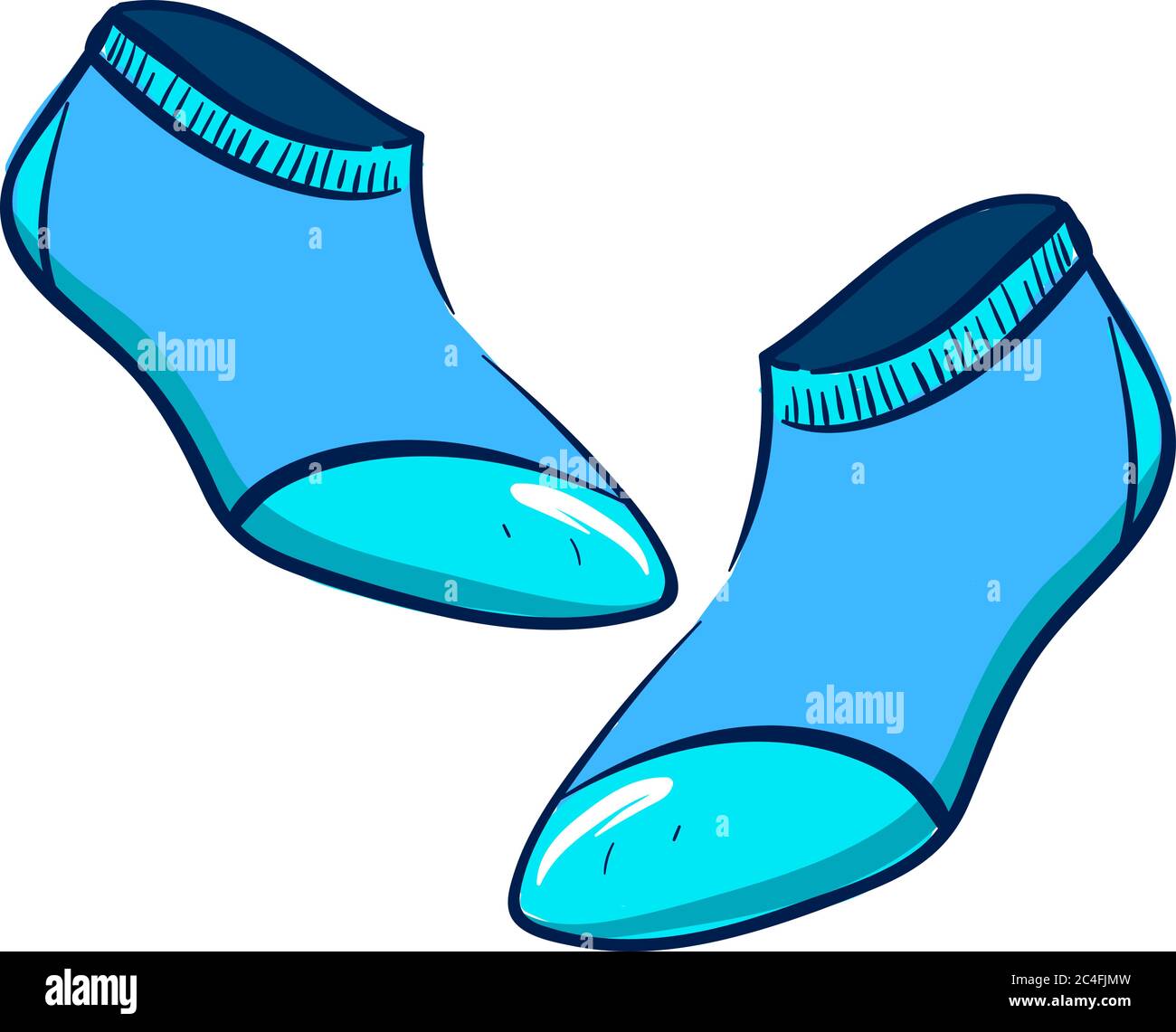 Blue short socks, illustration, vector on white background Stock Vector ...
