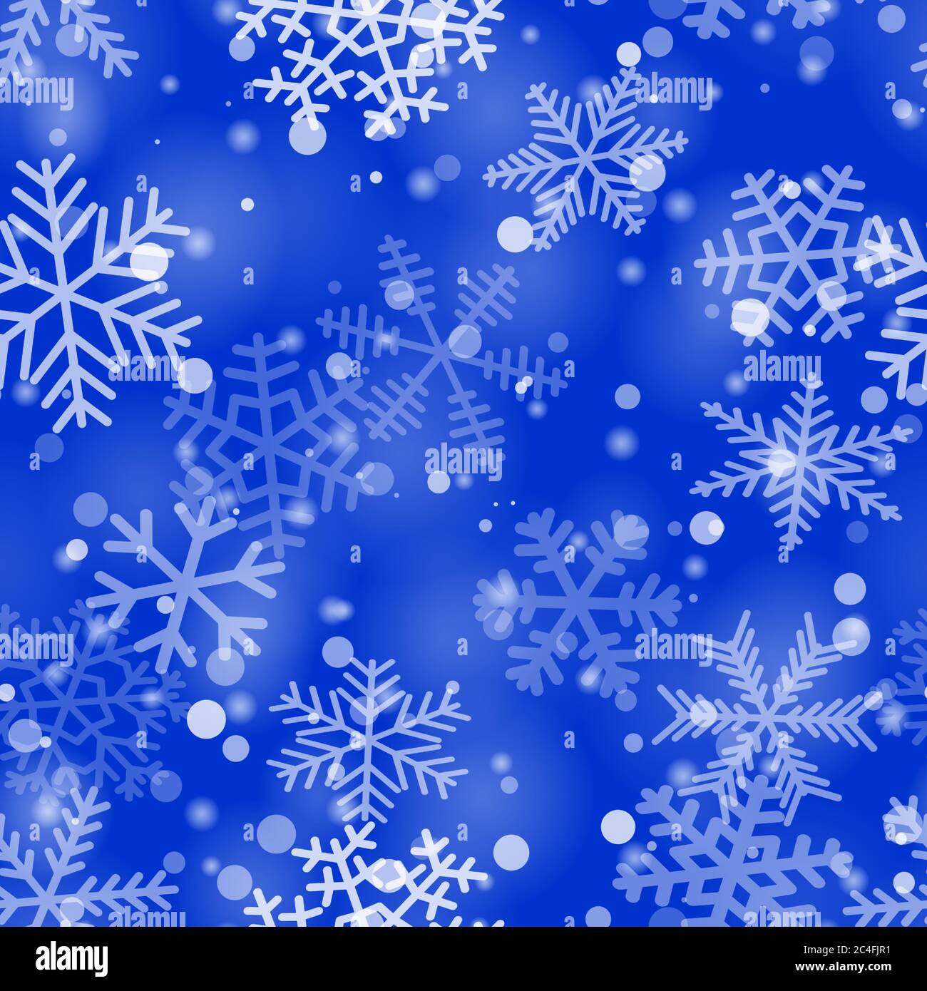 Christmas seamless pattern of snowflakes of different shapes, sizes and ...