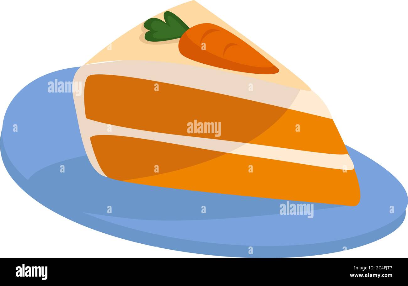 Carrot cake, illustration, vector on white background Stock Vector ...