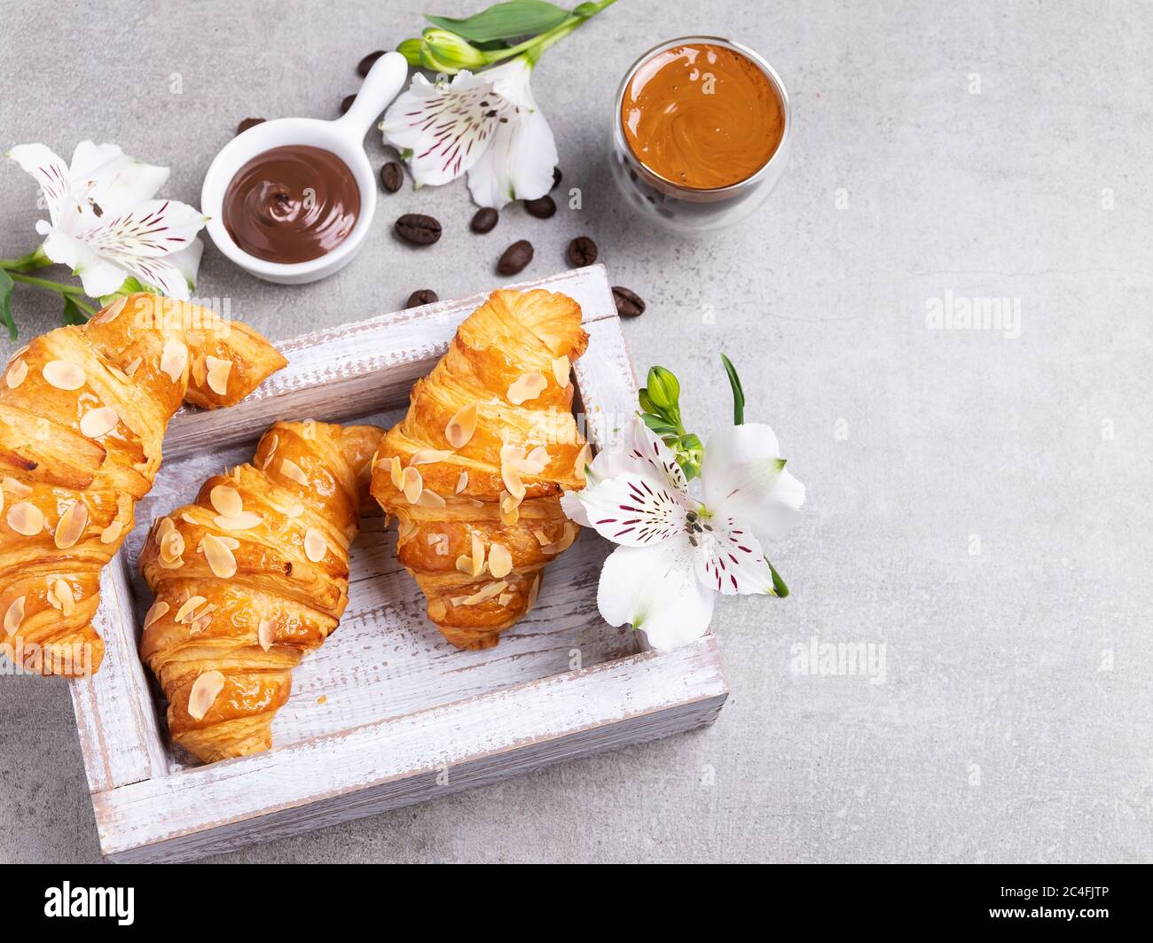 Freshly baked croissants coffee breakfast hi-res stock photography and ...