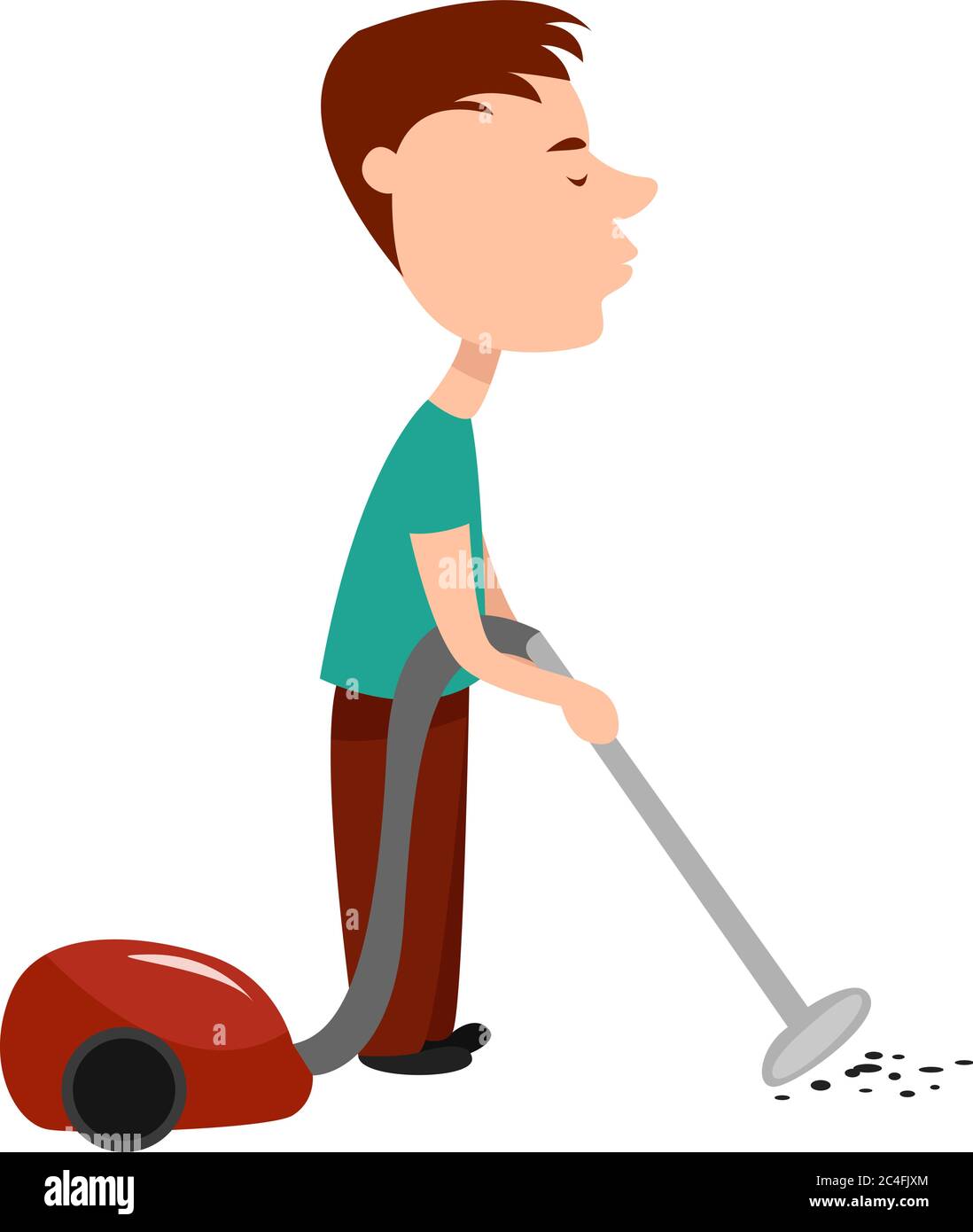 Man Cleaning House Clipart Outline