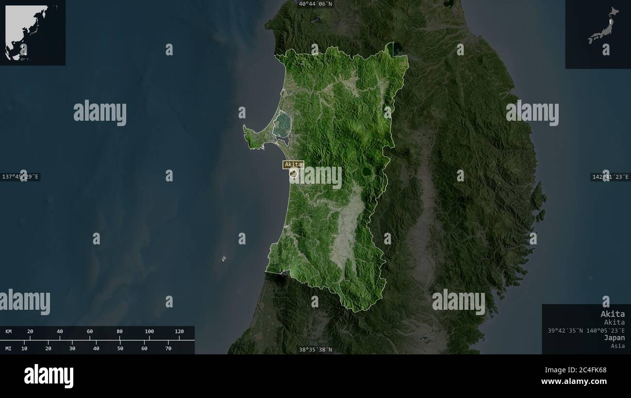 Akita outline map hi-res stock photography and images - Alamy