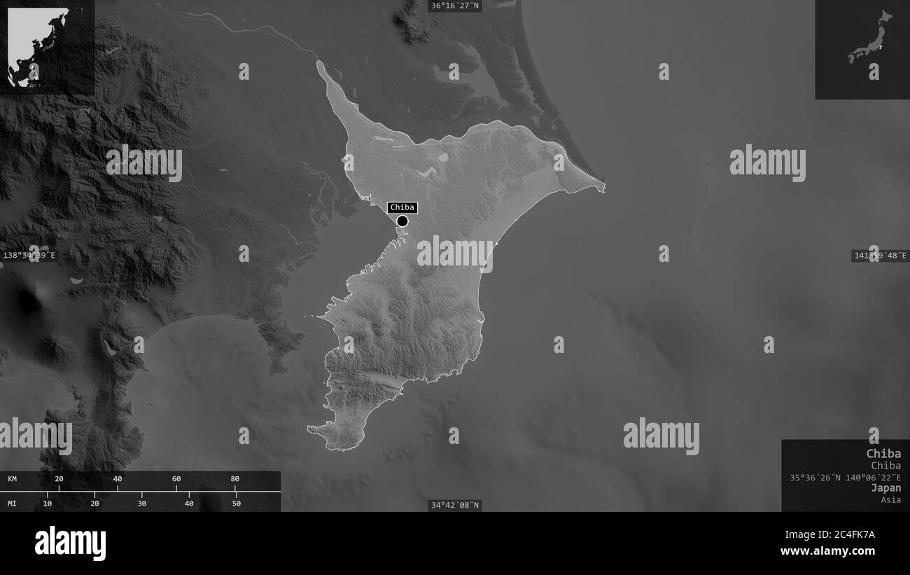 Chiba outline map hi-res stock photography and images - Alamy