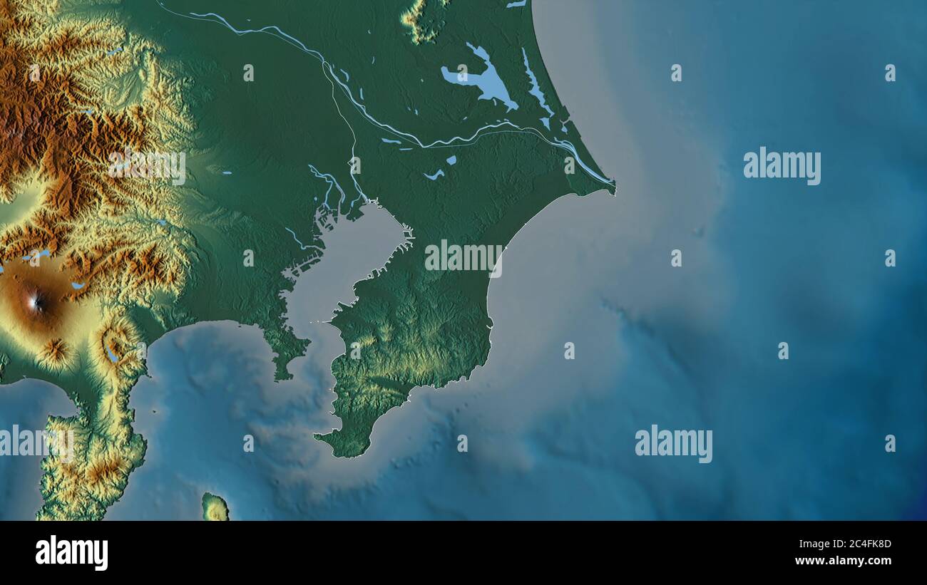 Chiba outline map hi-res stock photography and images - Alamy