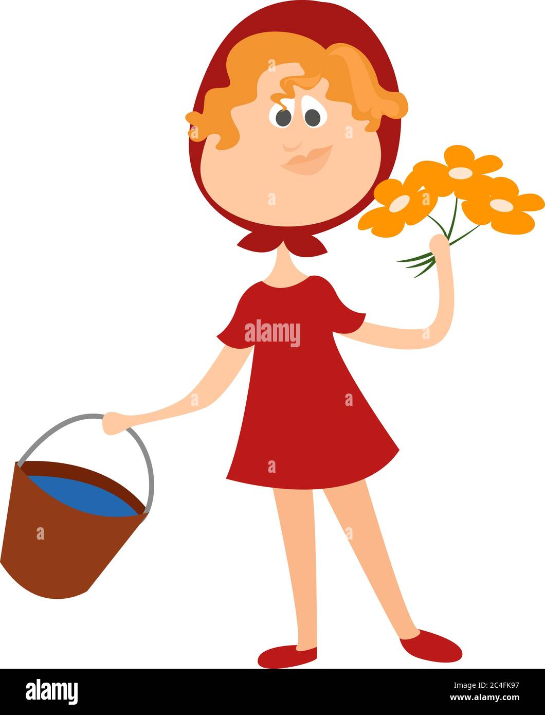 Country Girl Illustration Vector On White Background Stock Vector