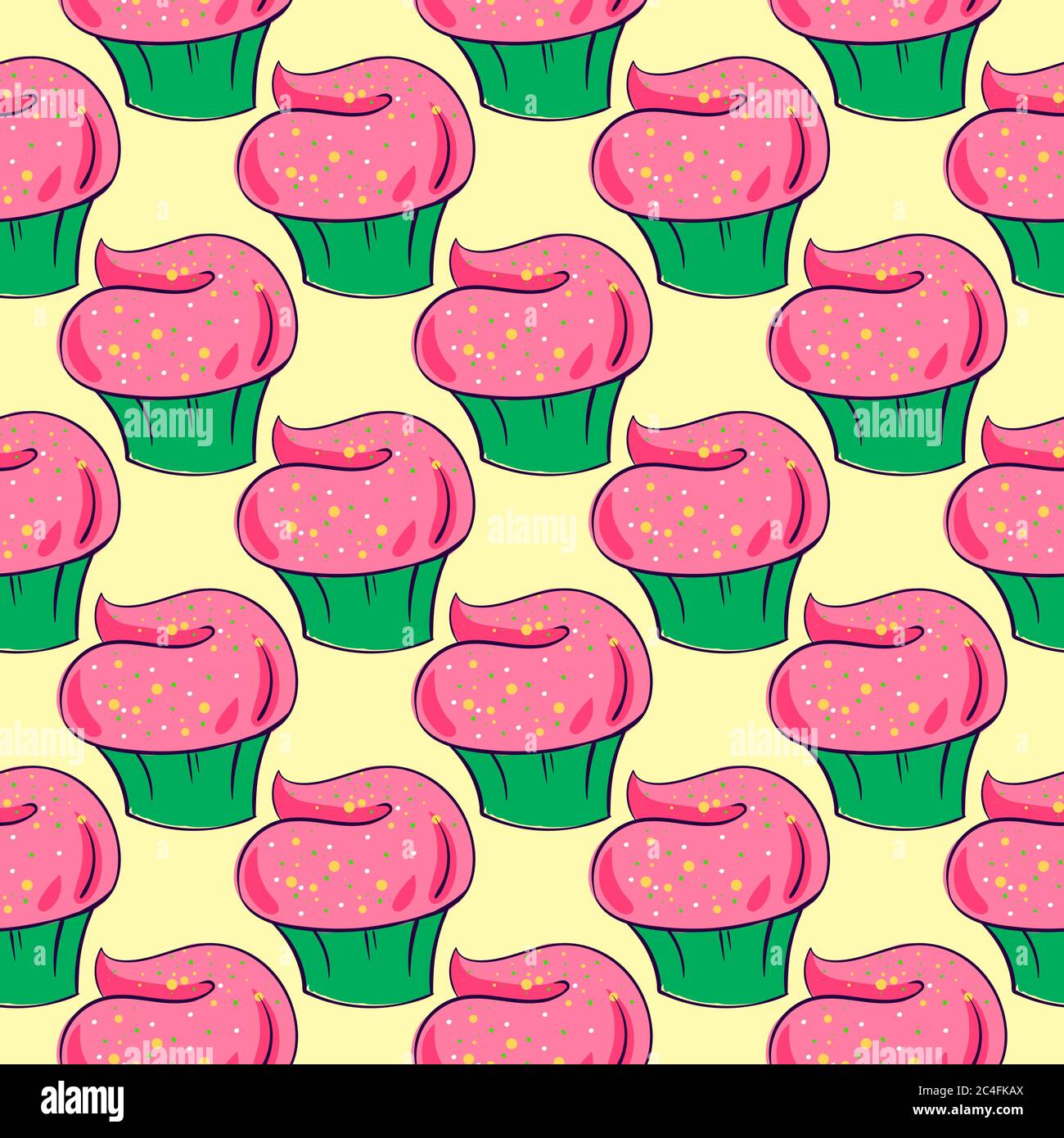 Food tasty cupcakes on Stock Vector Images - Alamy