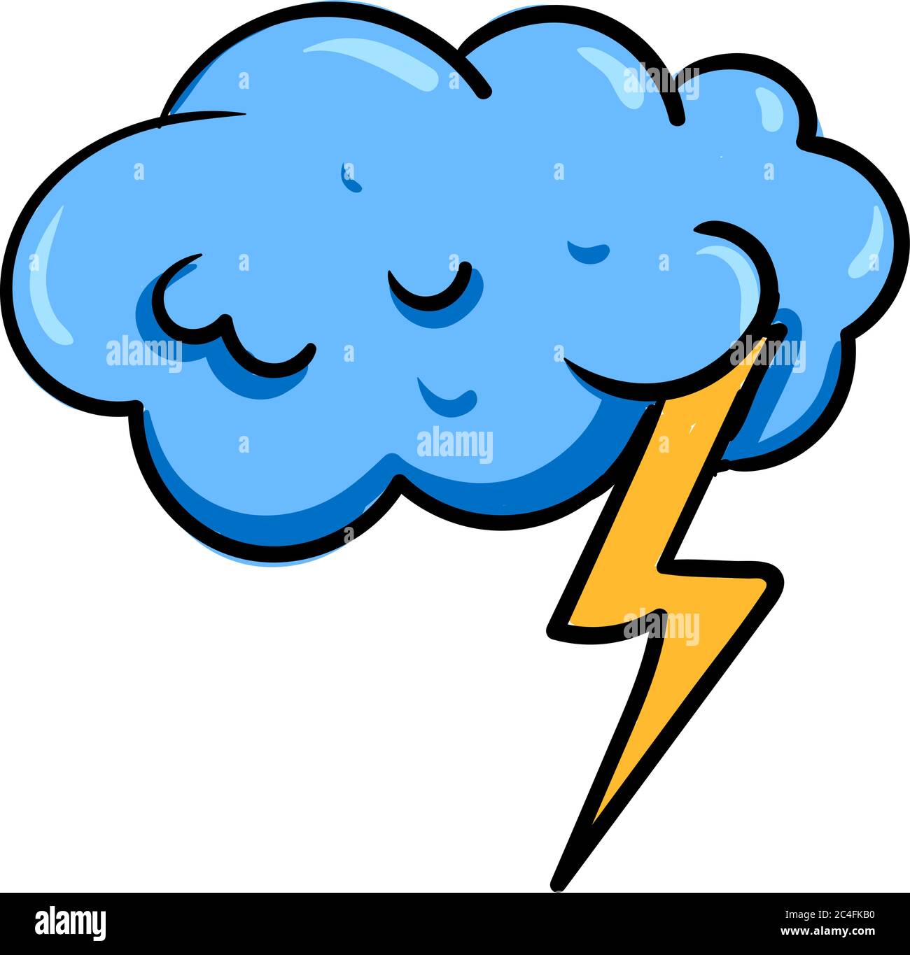 Cloud with lighting, illustration, vector on white background Stock ...