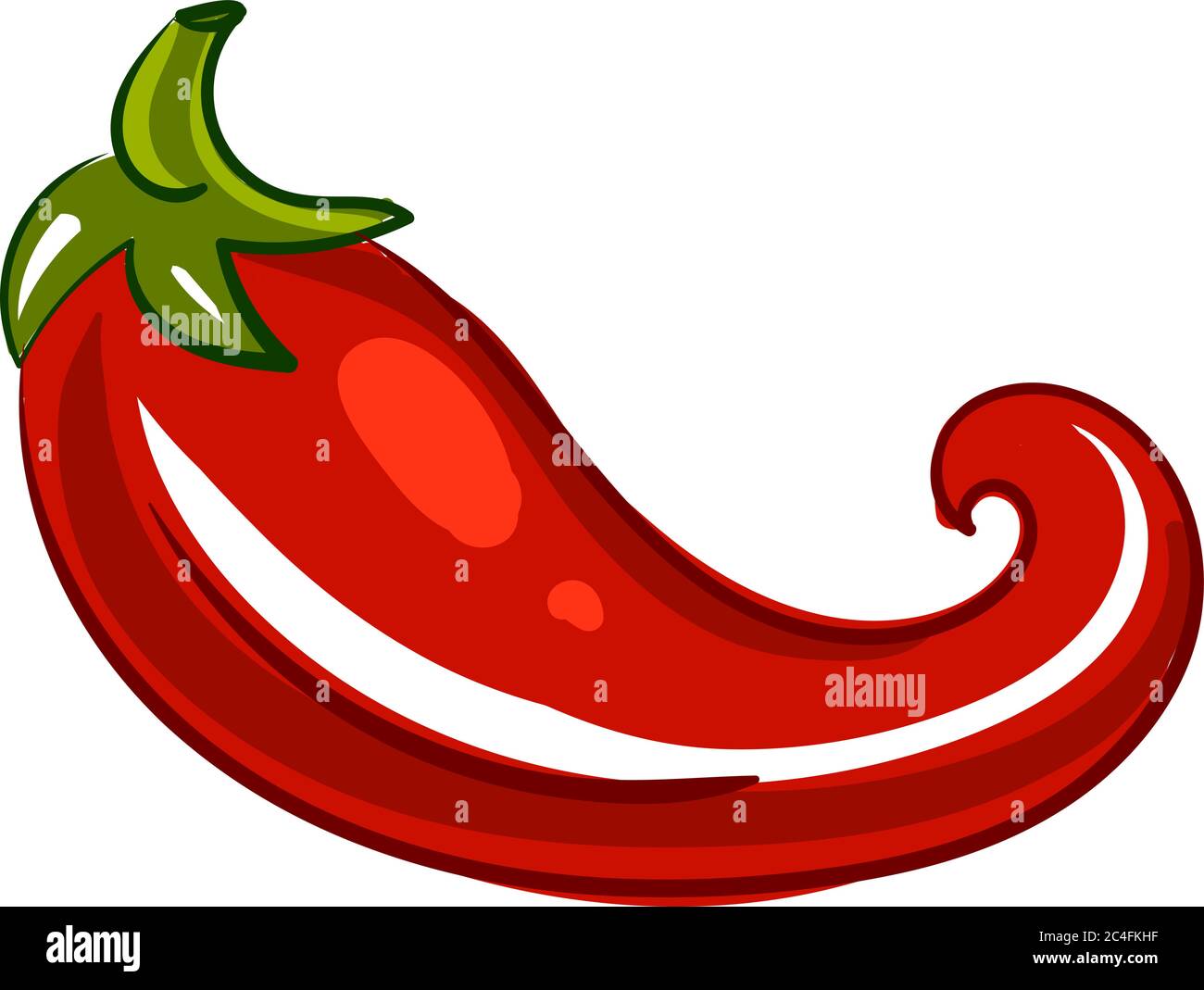 Chili pepper, illustration, vector on white background Stock Vector ...