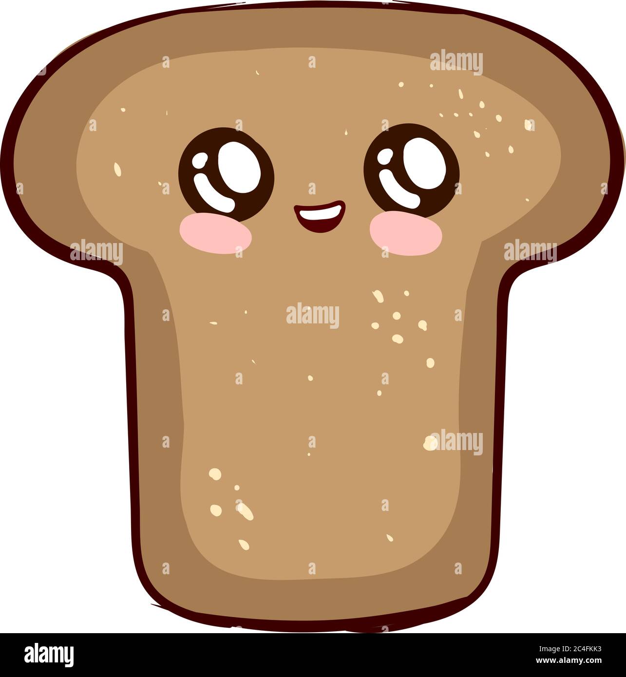 Cute bread, illustration, vector on white background Stock Vector Image ...