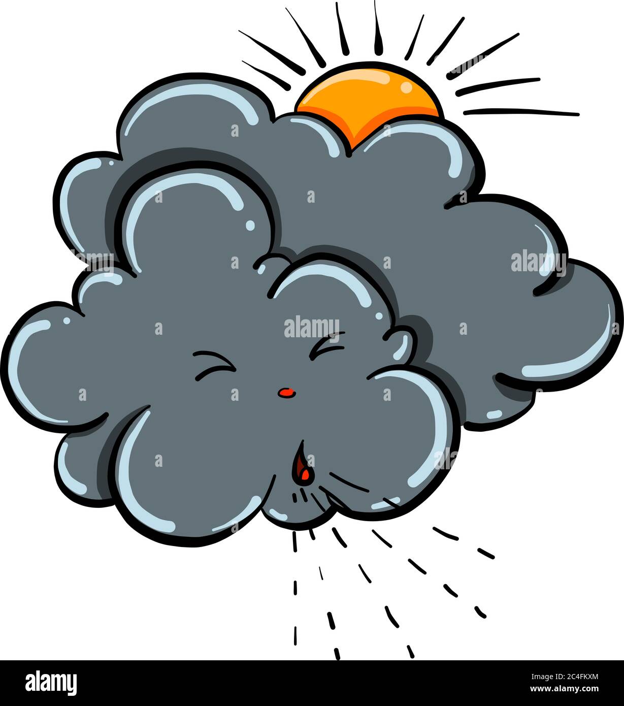 Gray cloud, illustration, vector on white background Stock Vector Image ...