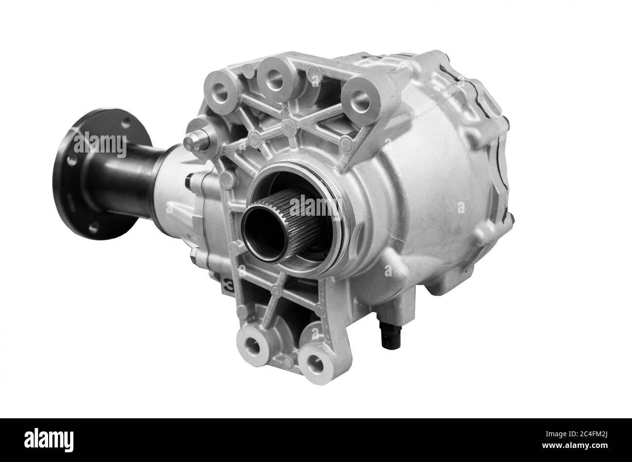 front axle transmission system gear reducer on a white background Stock ...