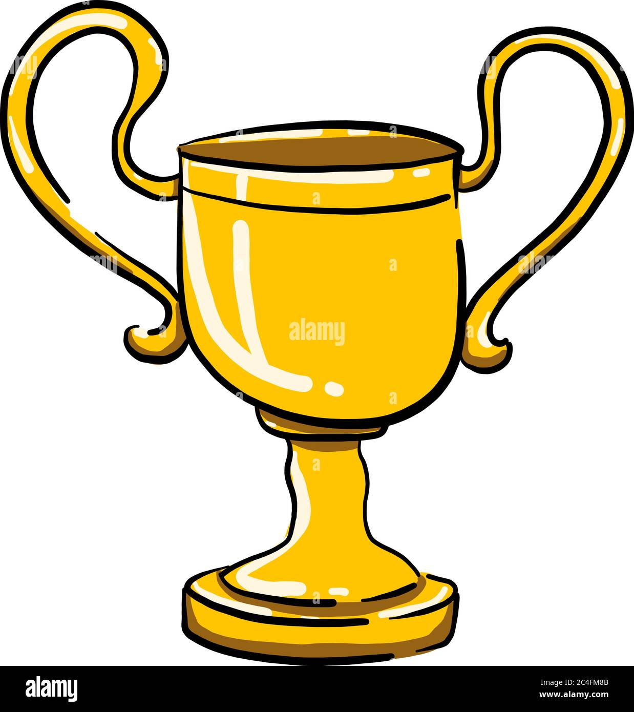 Golden trophy, illustration, vector on white background Stock Vector ...